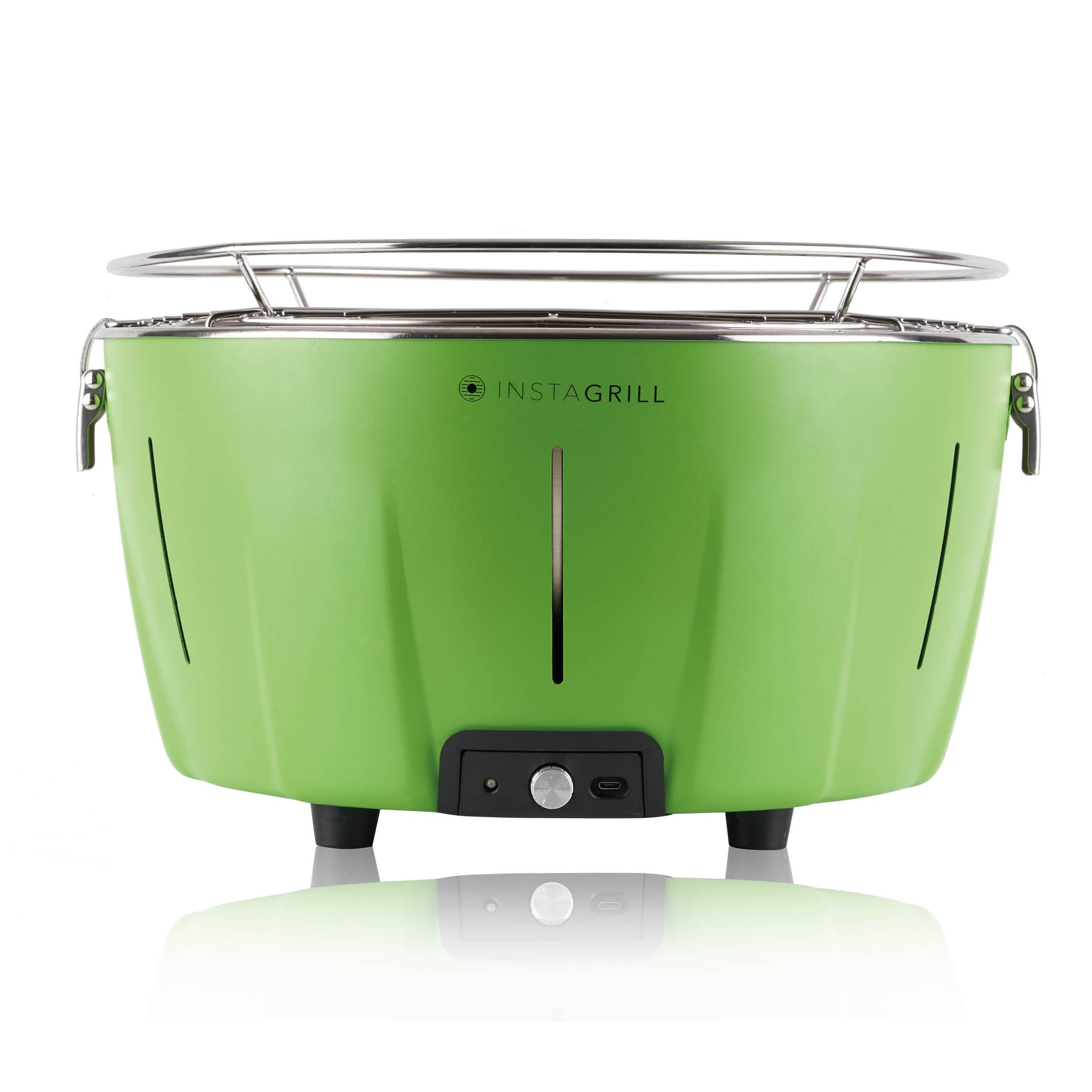 High-quality, portable smokeless table barbecue. Green